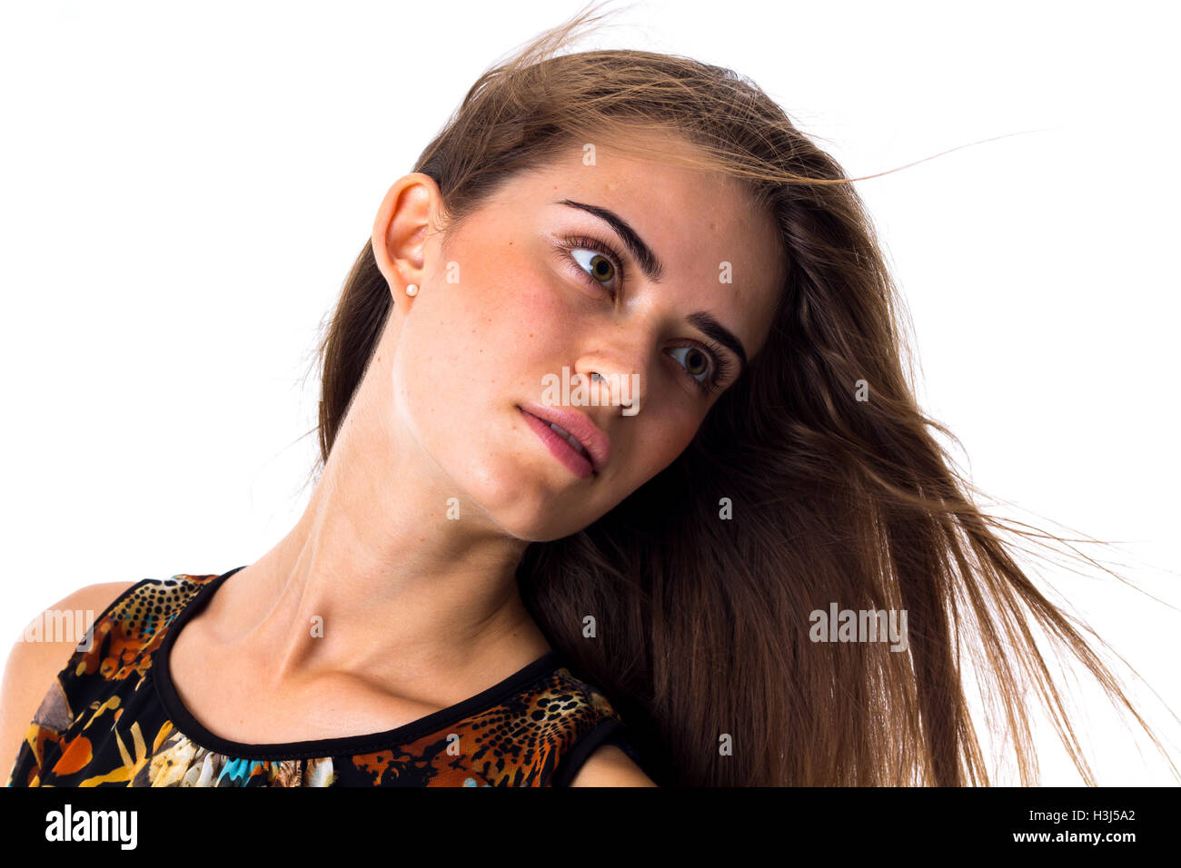 Young woman looking up Stock Photo - Alamy