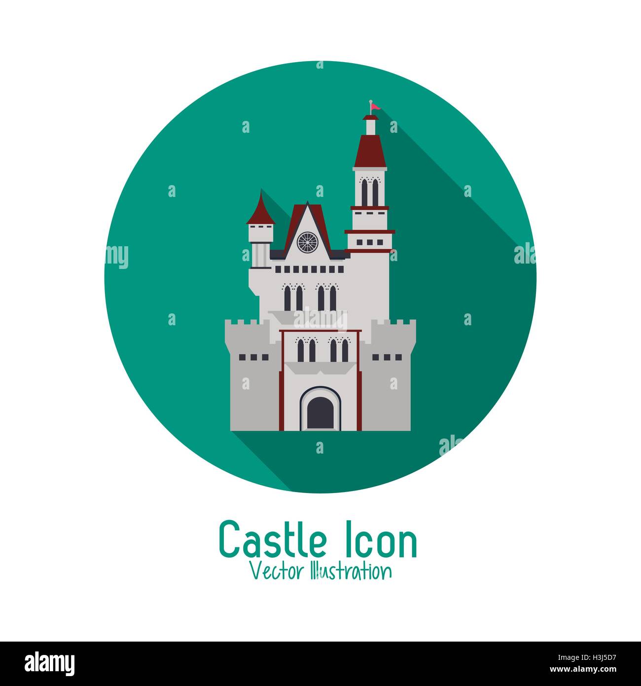 Castle icon. Palace design. Flat illustration, vector Stock Vector ...