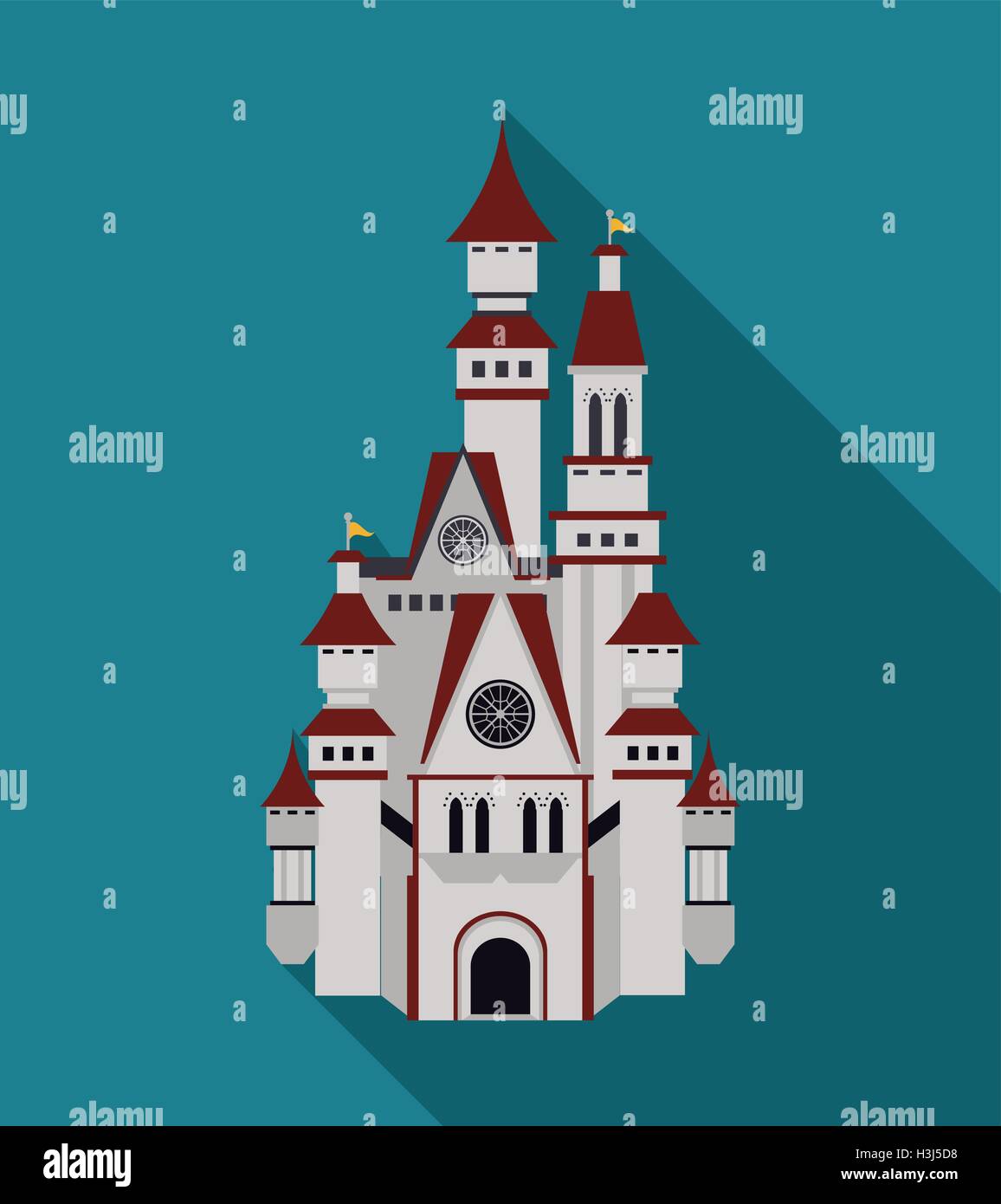 Castle icon. Palace design. Flat illustration, vector Stock Vector ...