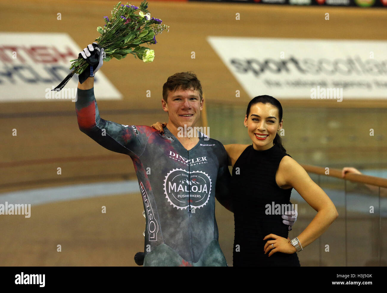 Matt Rotherham celebrates winning the sprinters omnium 750m handicap ...