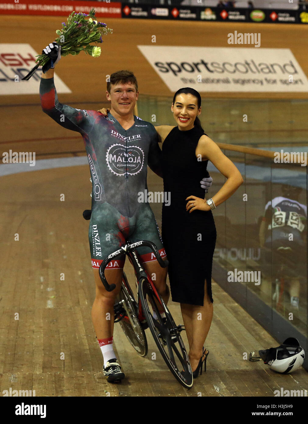 Matt Rotherham celebrates winning the sprinters omnium 750m handicap ...