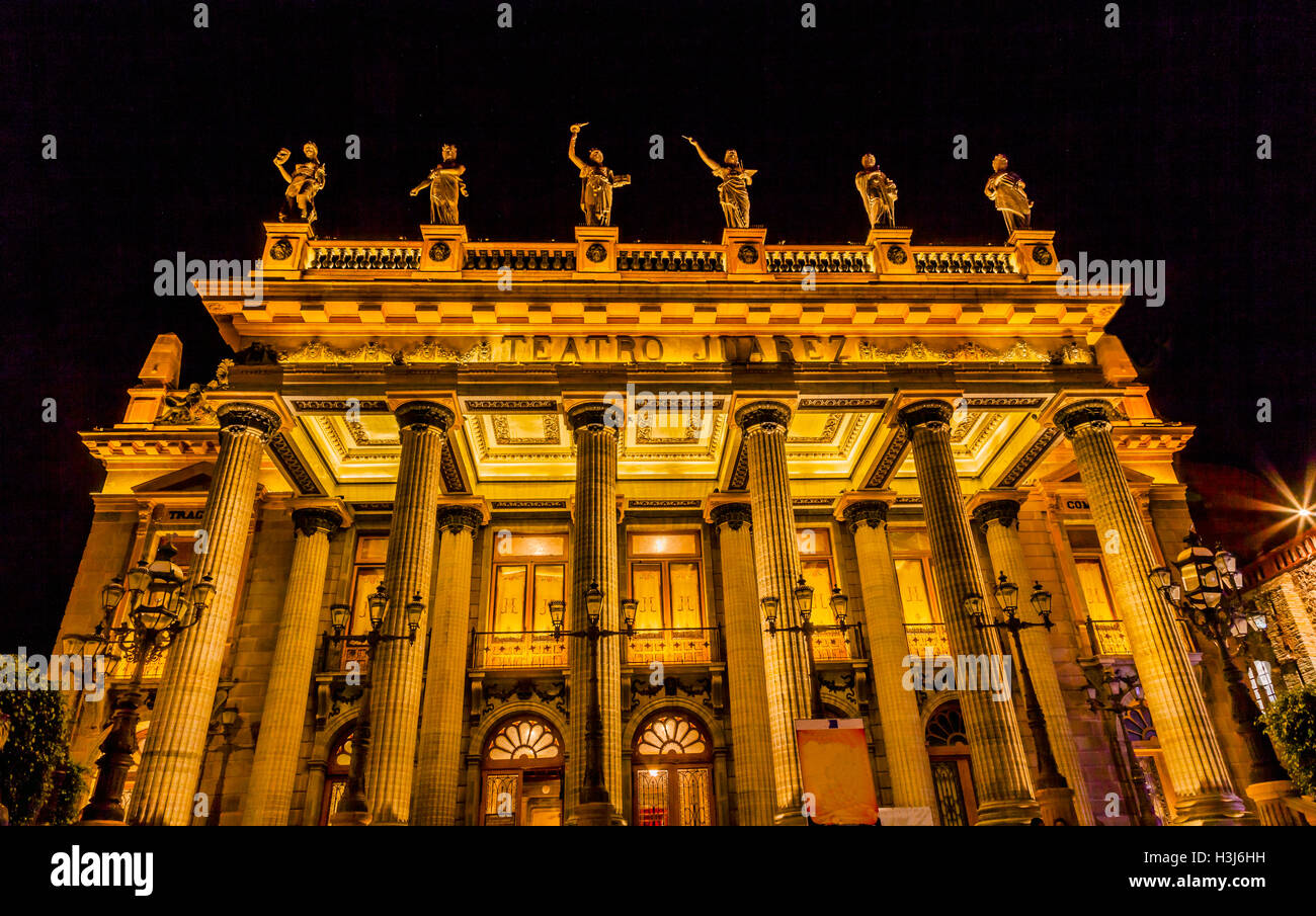 Juarez Theater Teatro Juarez Opera House Facade Statues Night ...