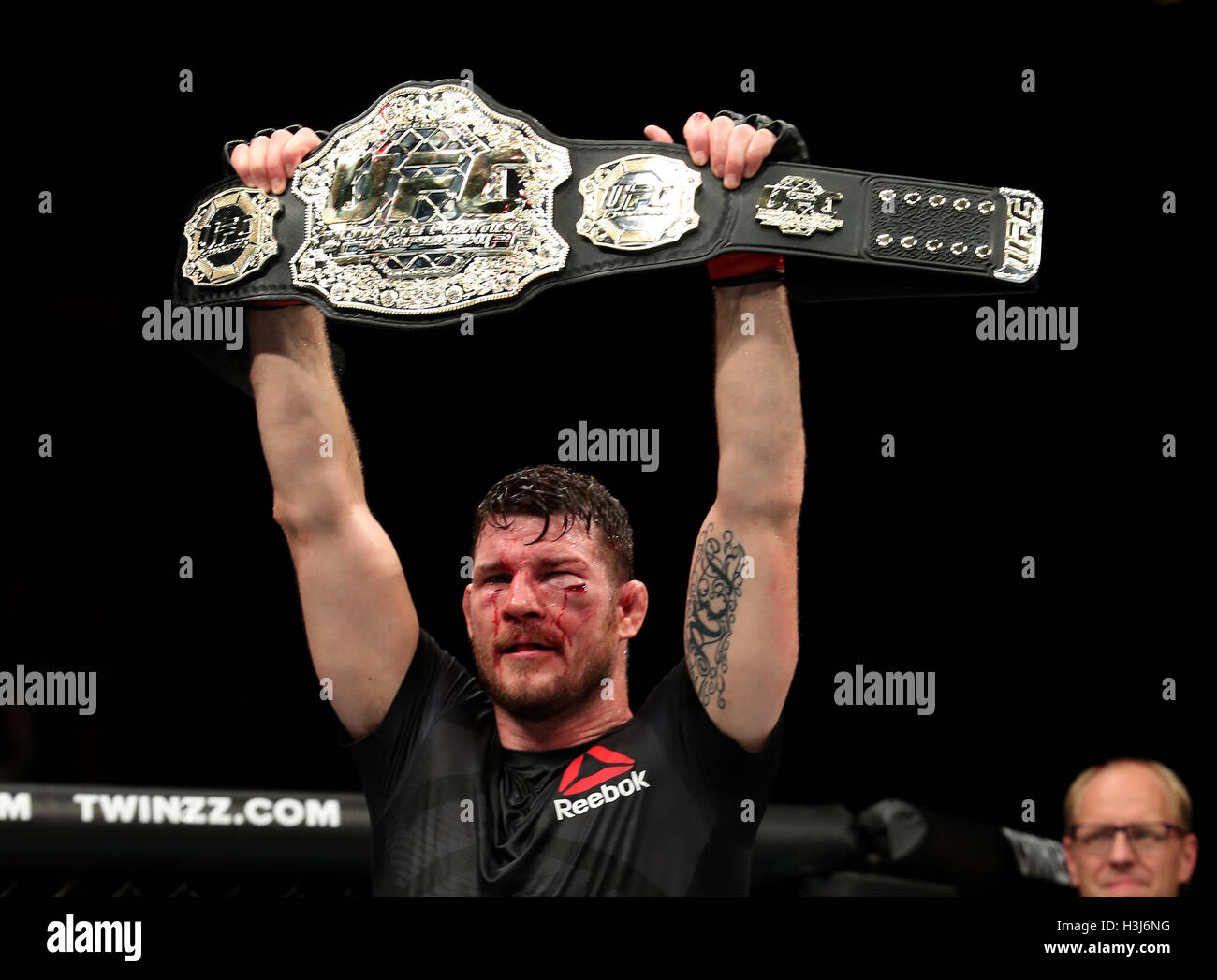 Michael Bisping following his victory over Dan Henderson in the ...
