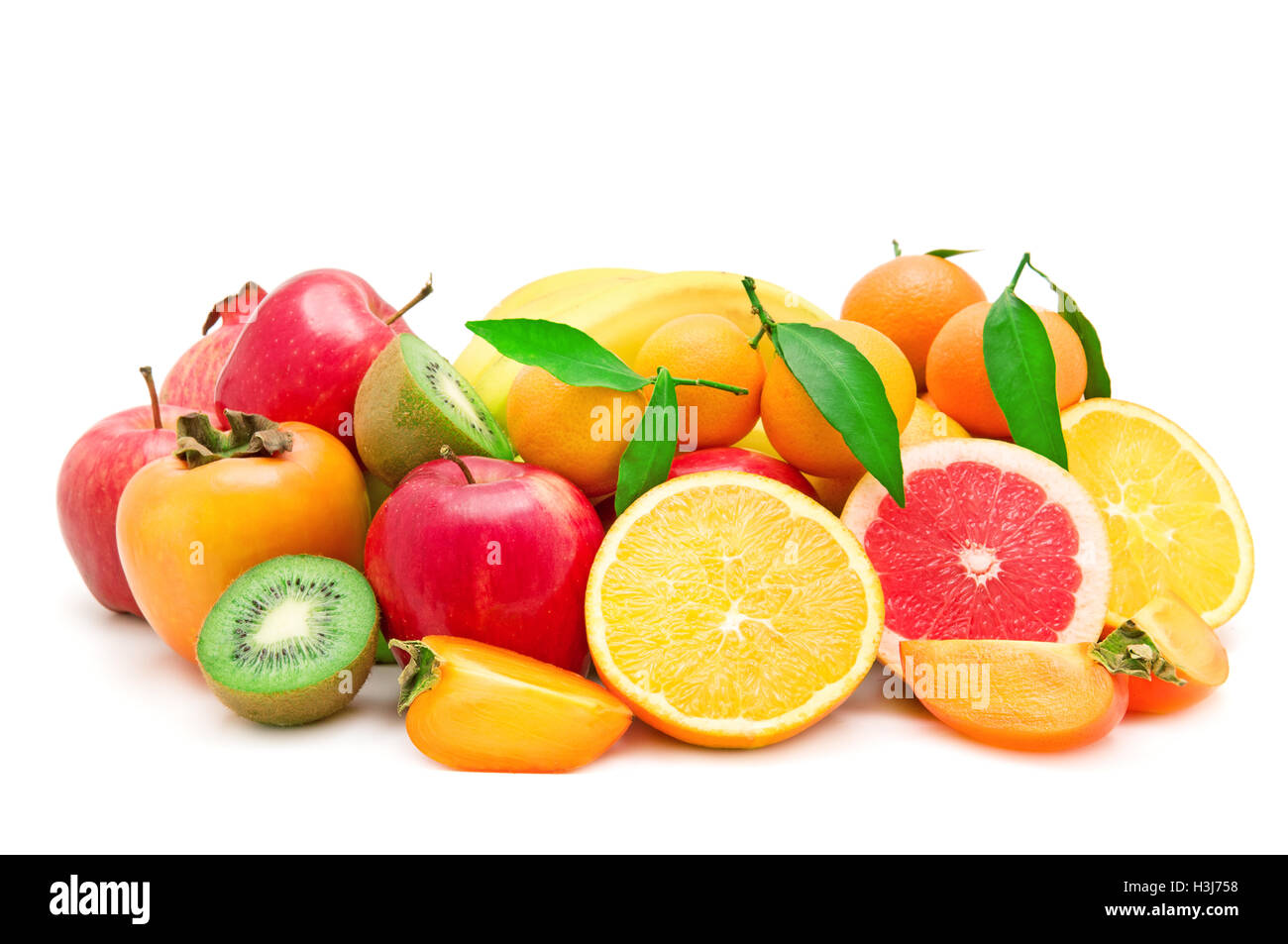 Set of fruits isolated on white background Stock Photo - Alamy