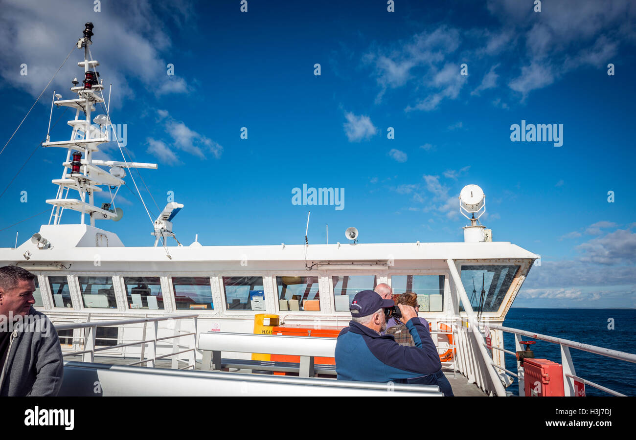 Passengers on the MV Pentalina Orkney Ferry on their way to St ...