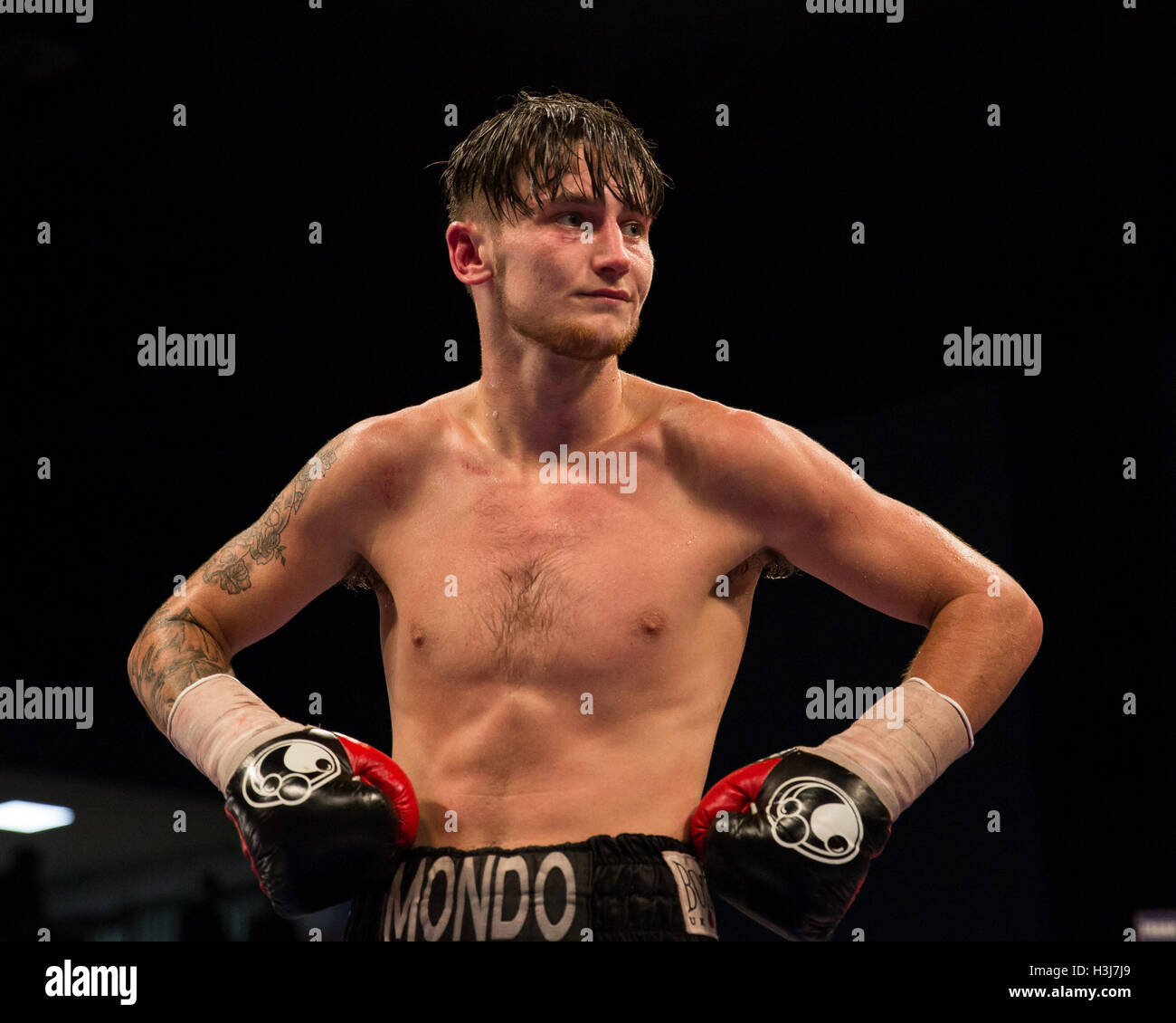 Jez Smith after drawing with Macaulay McGowan in a boxing bout Stock ...