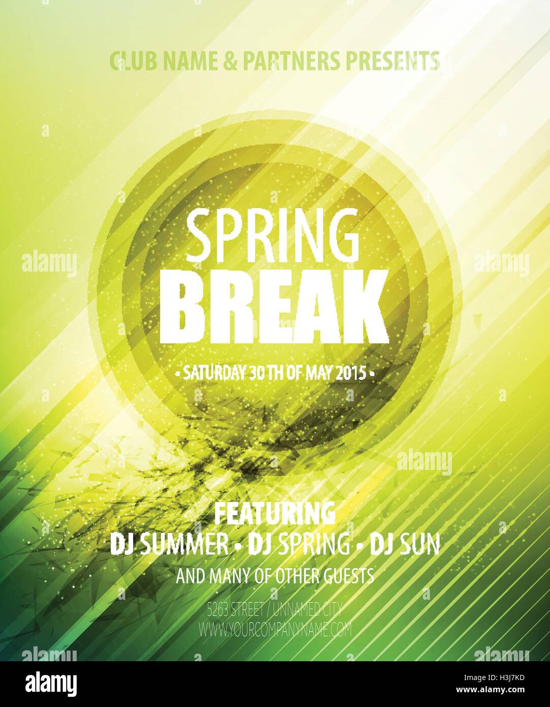 Spring Break Party. Template poster. Vector illustration Stock Vector ...