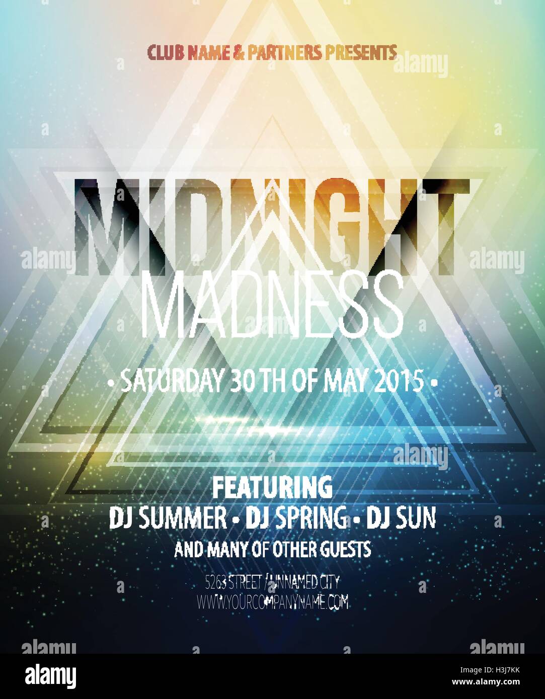 Midnight Madness Party. Template poster. Vector illustration Stock ...