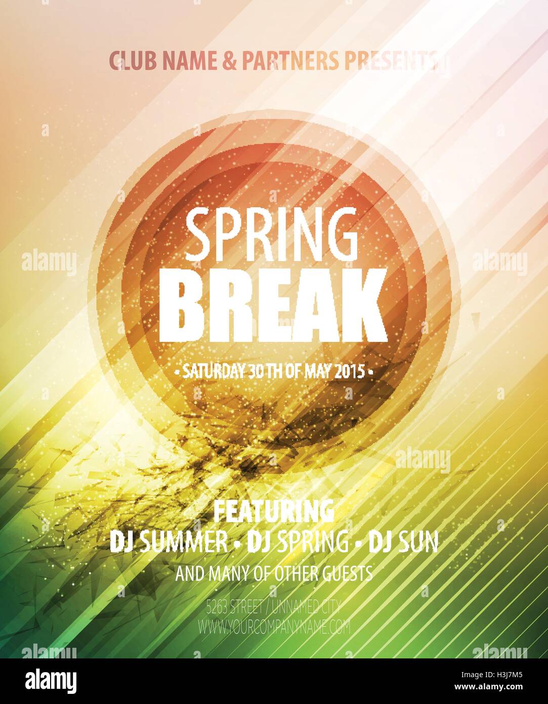 Spring Break Party. Template poster. Vector illustration Stock Vector ...