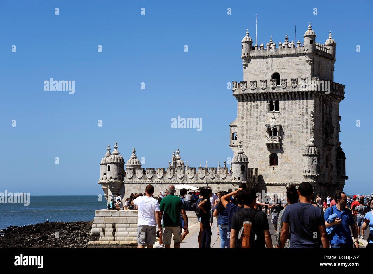Belem tower, Francisco de Arruda architect, Tagus river, Lisboa, Lisbon ...