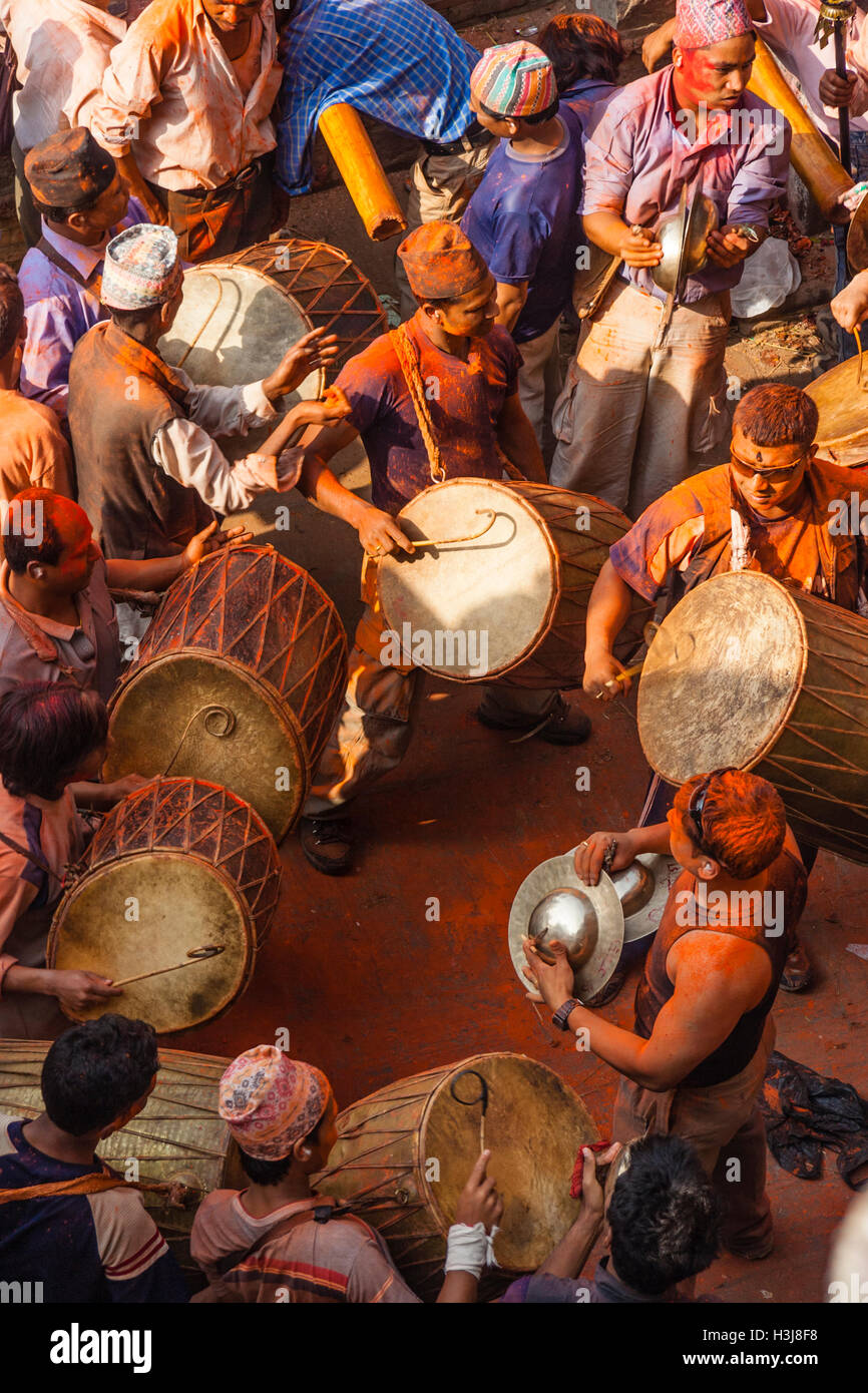 Sindoor Balkumari Jatra, a festival is celebrated in Thimi as part of ...