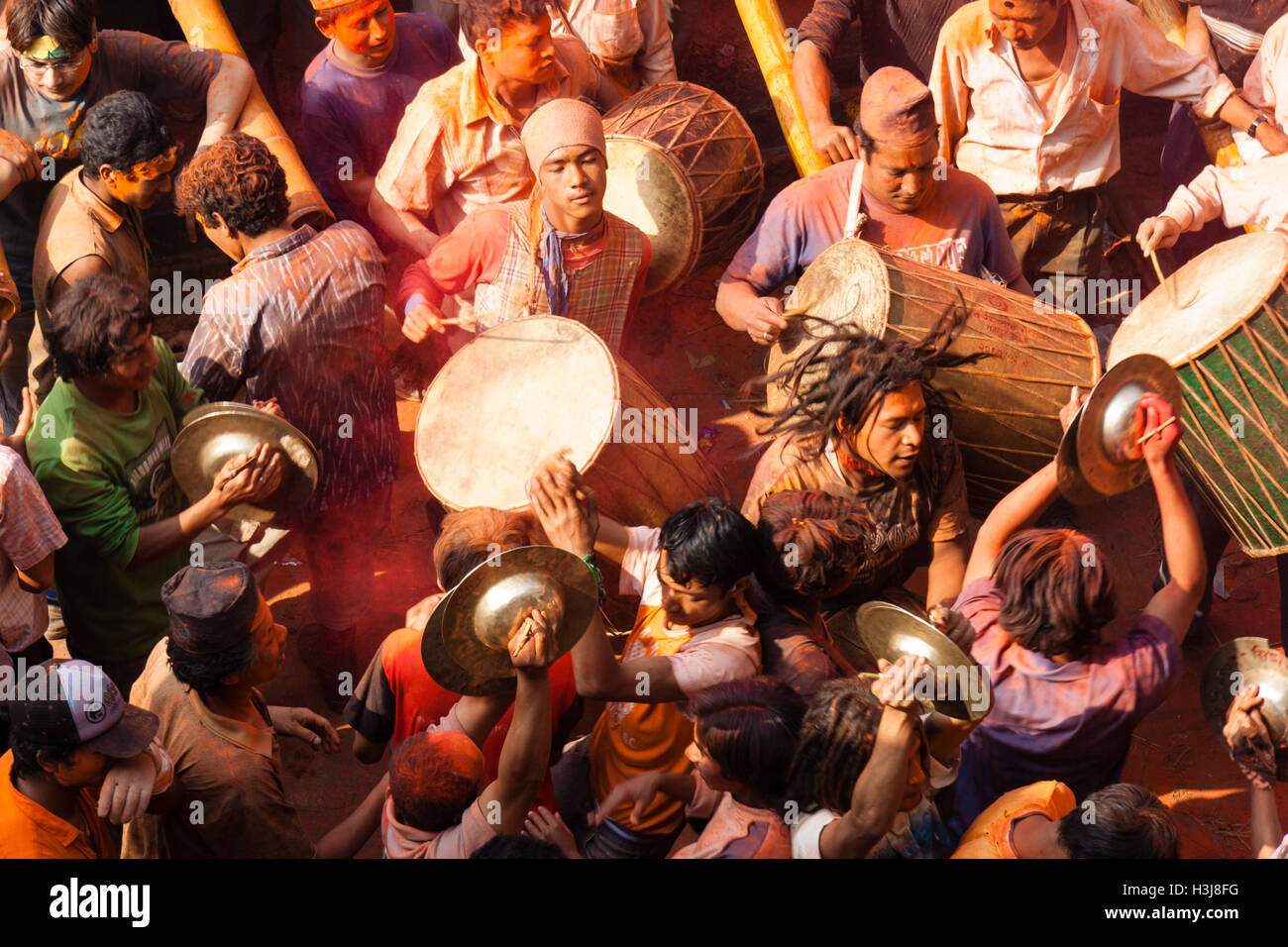 Sindoor Balkumari Jatra, a festival is celebrated in Thimi as part of ...