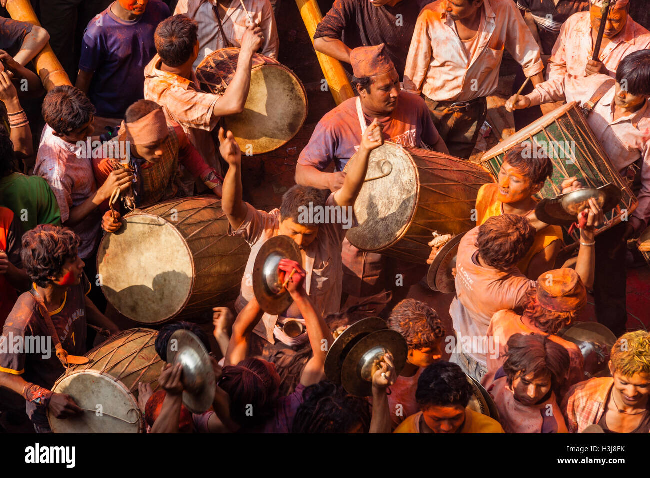 Sindoor Balkumari Jatra, a festival is celebrated in Thimi as part of ...
