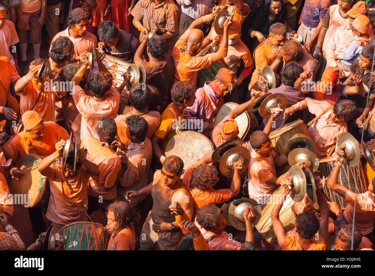 Sindoor Balkumari Jatra, a festival is celebrated in Thimi as part of ...