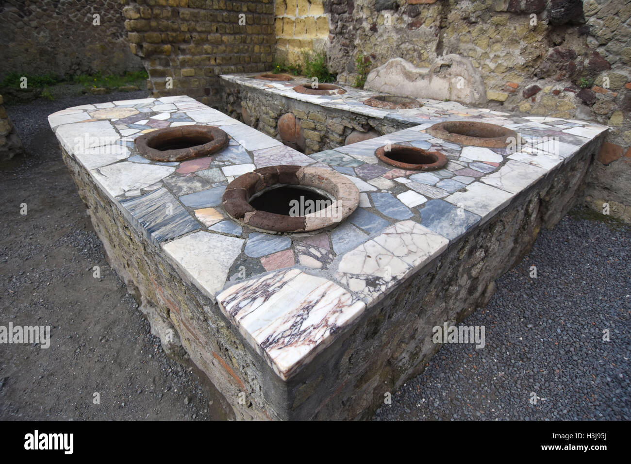 The Roman ruins, Bodies and Frescoes of Herculaneum near Pompeii, Italy ...
