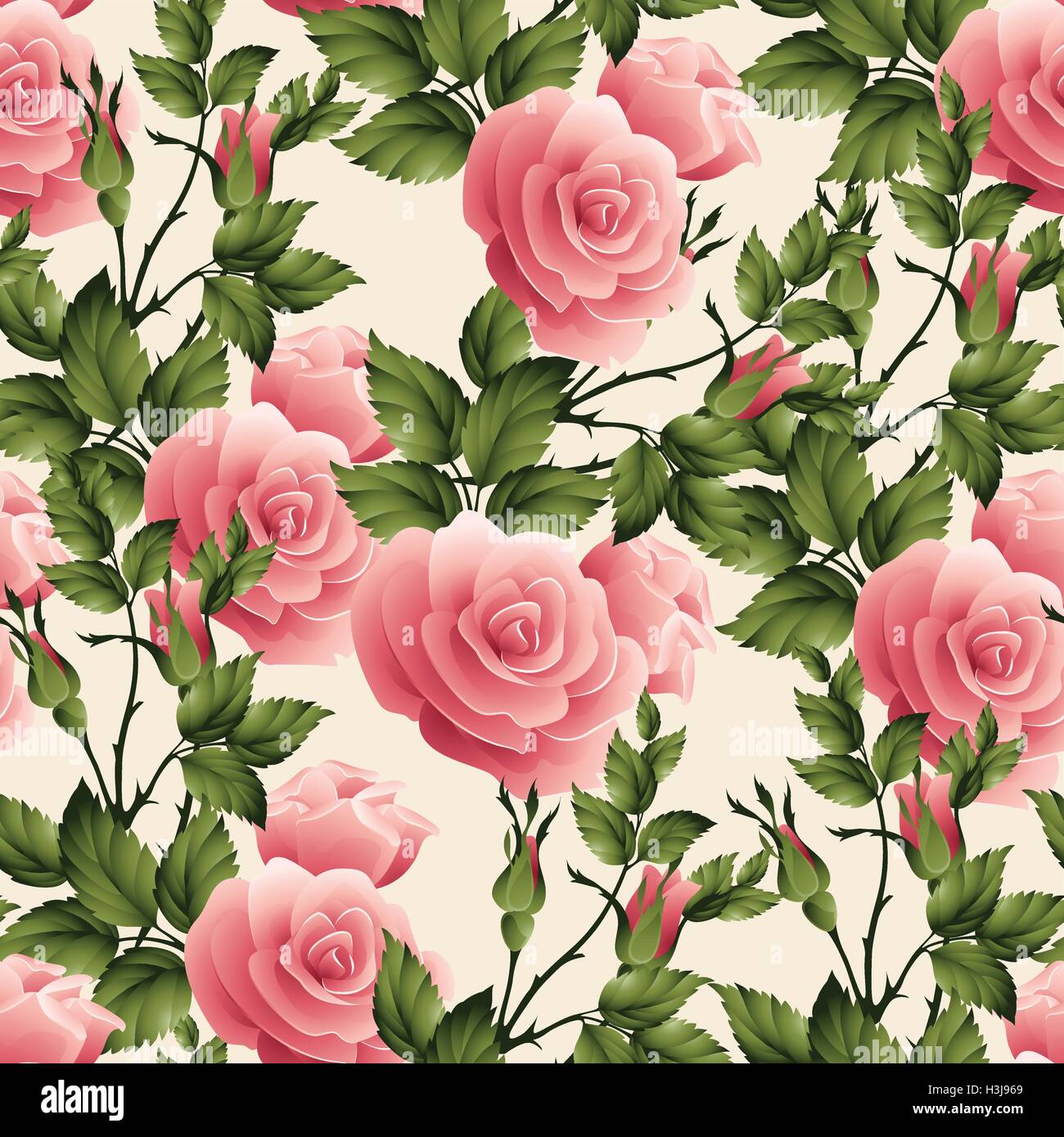 Seamless rose pattern. Vector illustration Stock Vector Image & Art - Alamy