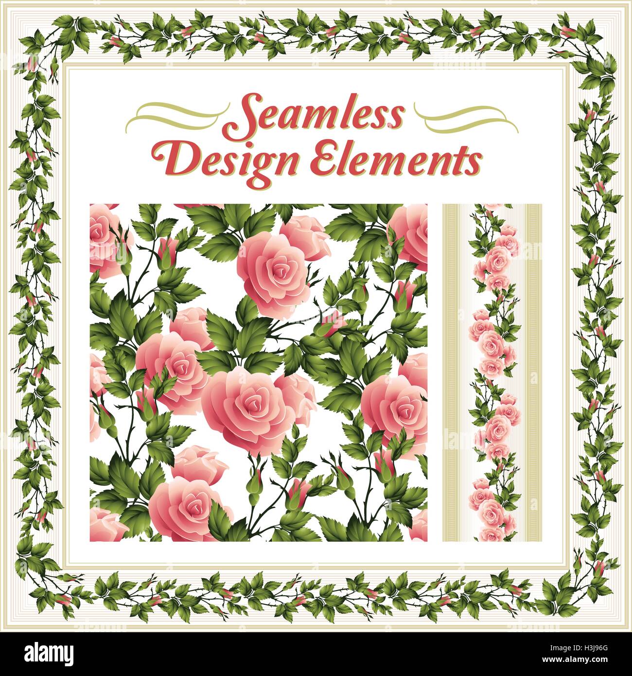 Seamless rose pattern. Vector illustration Stock Vector Image & Art - Alamy