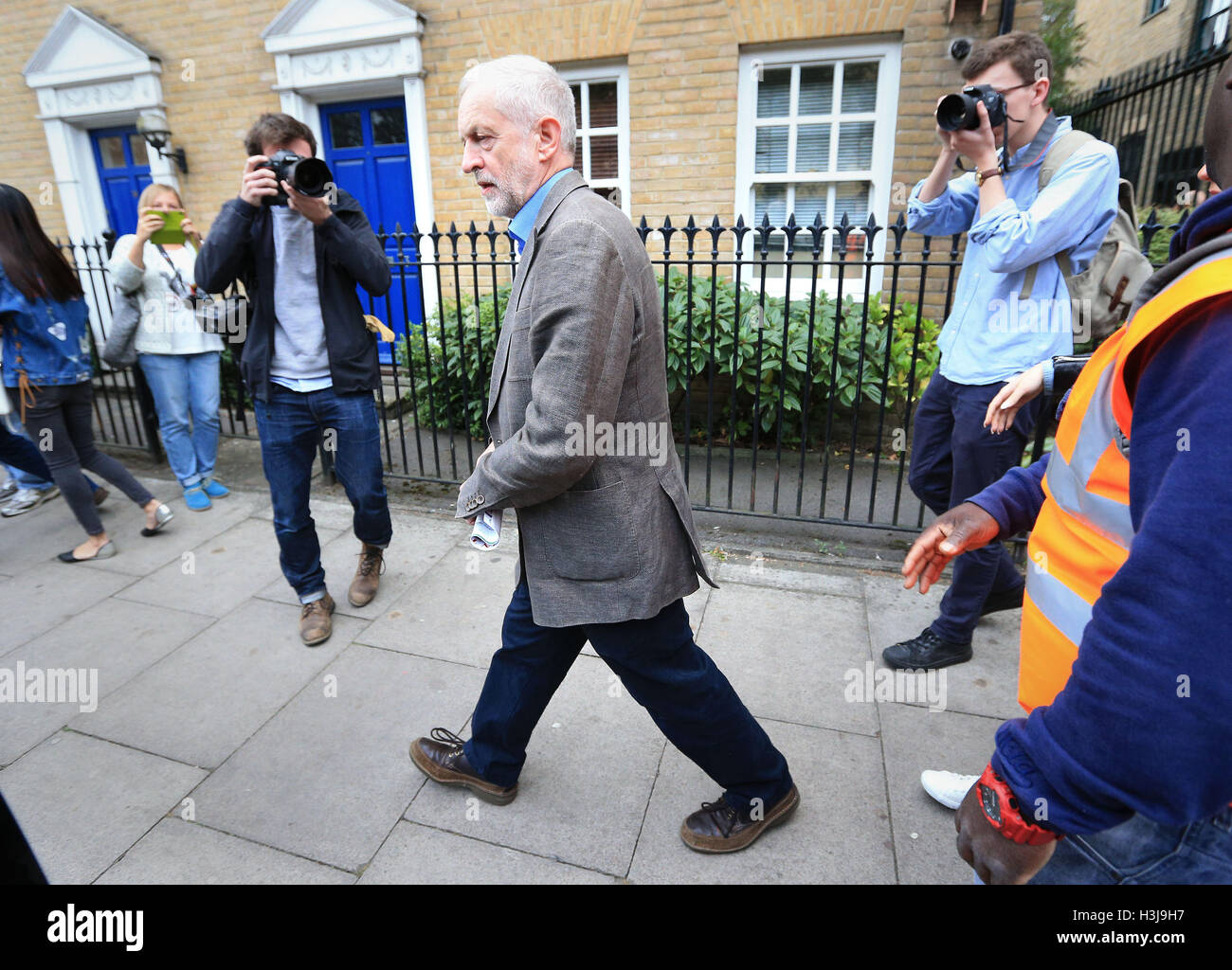 Jeremy Corbyn leaves after speaking at at rally in St Georges's Gardens ...
