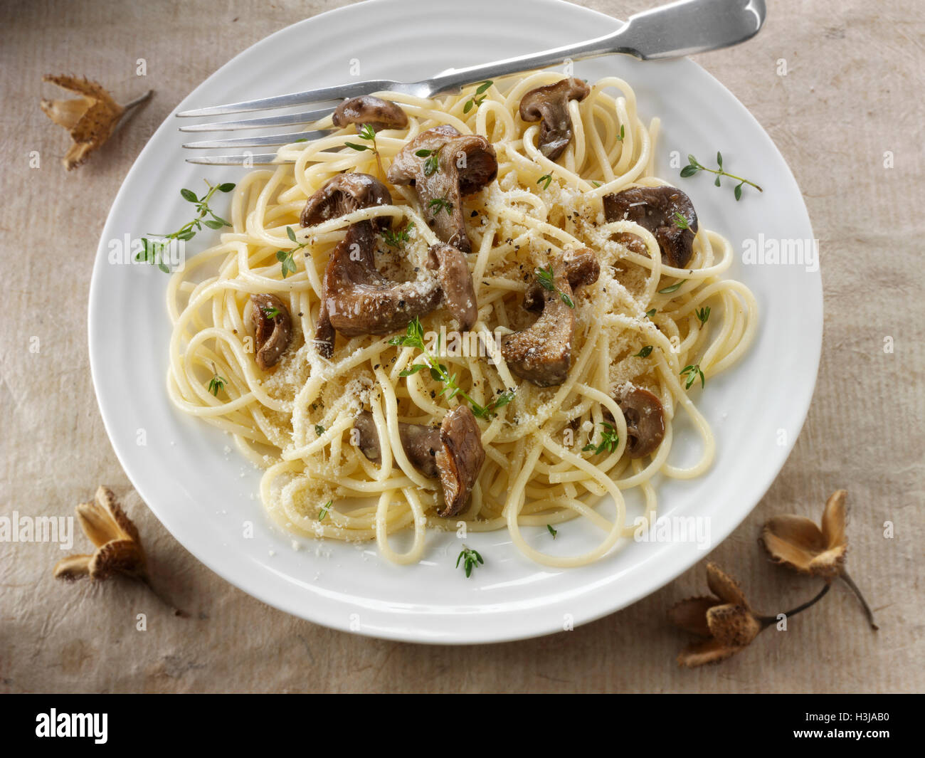 Sauteed wild organic Pied Bleu Mushrooms (Clitocybe nuda), Blewit or ...
