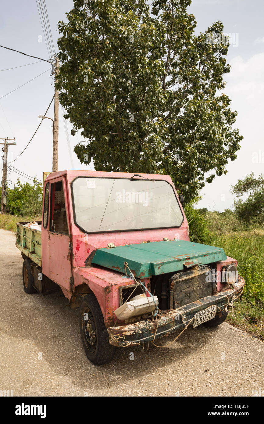 An old Greek Van has seen better days, Kefalonia, Greece Stock Photo ...
