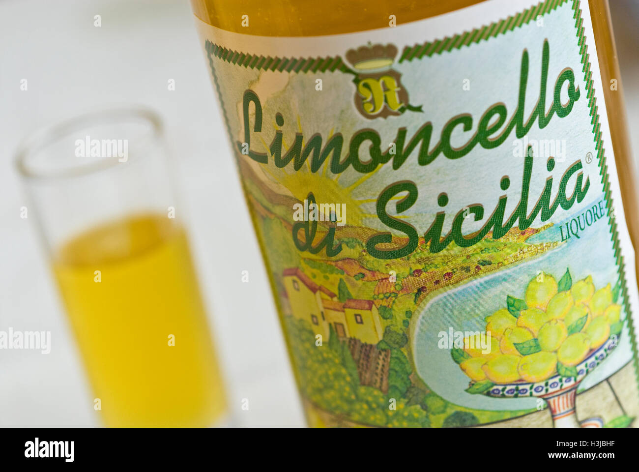 'Limoncello' Italian lemon liqueur originally made from the zest of ...