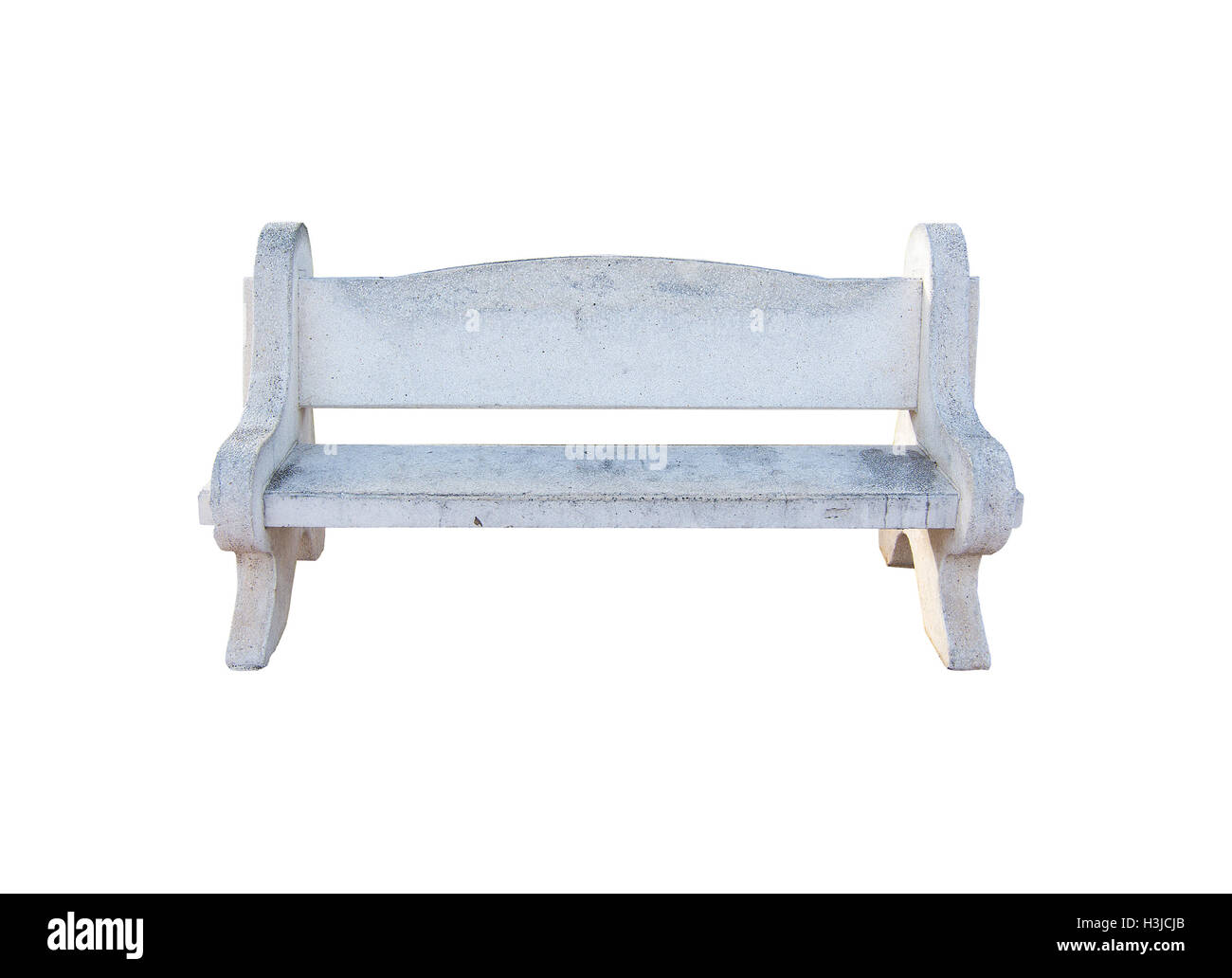 White stone concrete bench isolated on white Stock Photo - Alamy