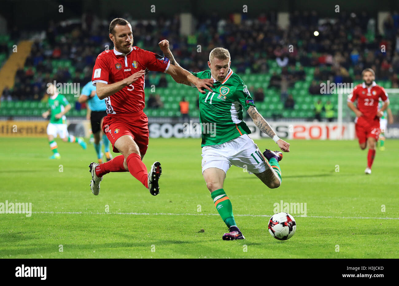 Moldova's Victor Golovatenco (left) and Republic of Ireland's James ...