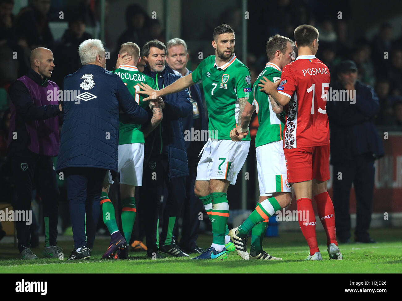 Tempers flare between Republic of Ireland and Moldova players during ... Tempers flare between Republic of Ireland and Moldova players during ...
