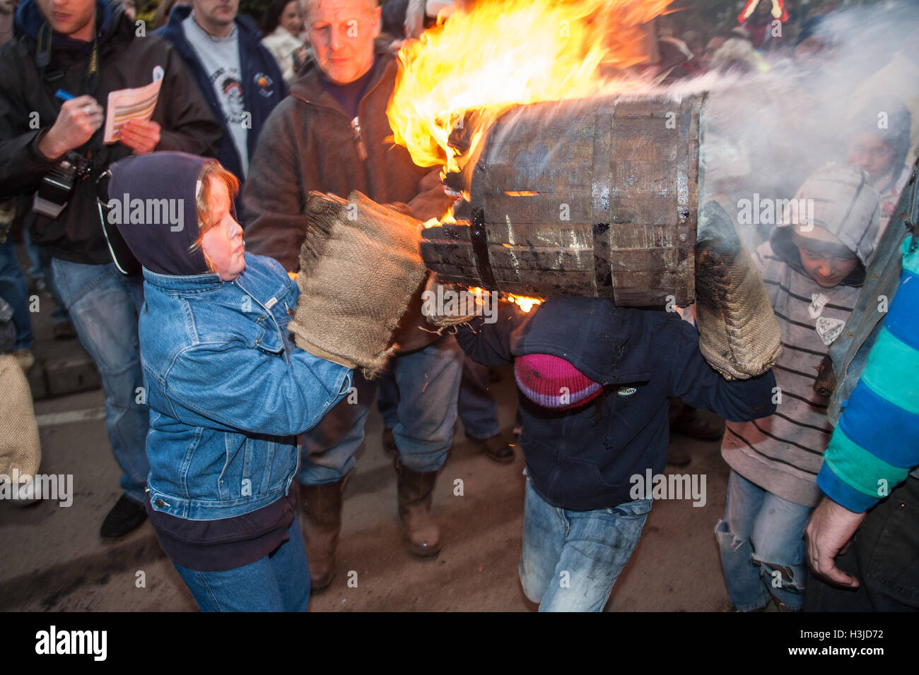 At Ottery St Mary tar barrel rolling event,Devon,England,UK, Europe ...
