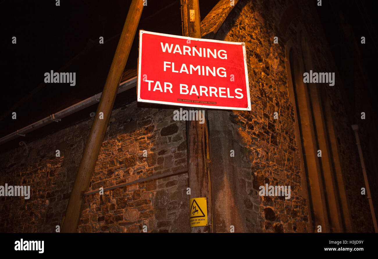 warning,Health,and,safety,sign,signage,At Ottery St Mary tar barrel ...