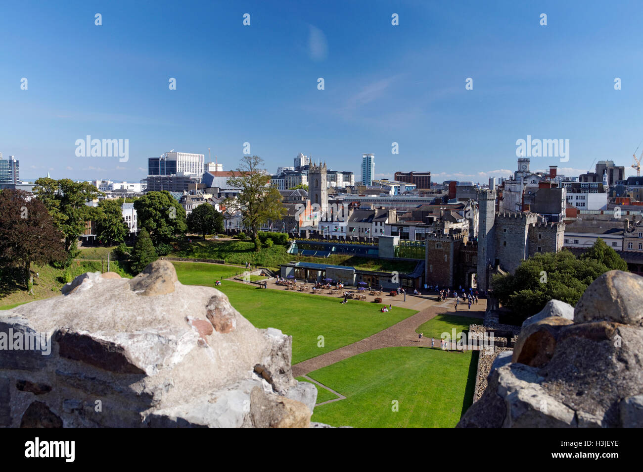 Cardiff city centre aerial hi-res stock photography and images - Alamy