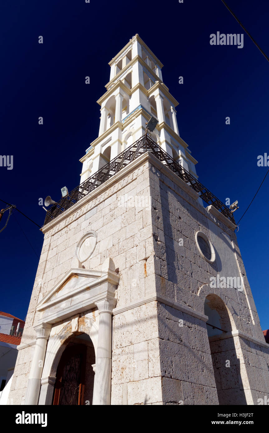 Campanile of Agios Nikolaos church the tallest in the Dodecanese ...