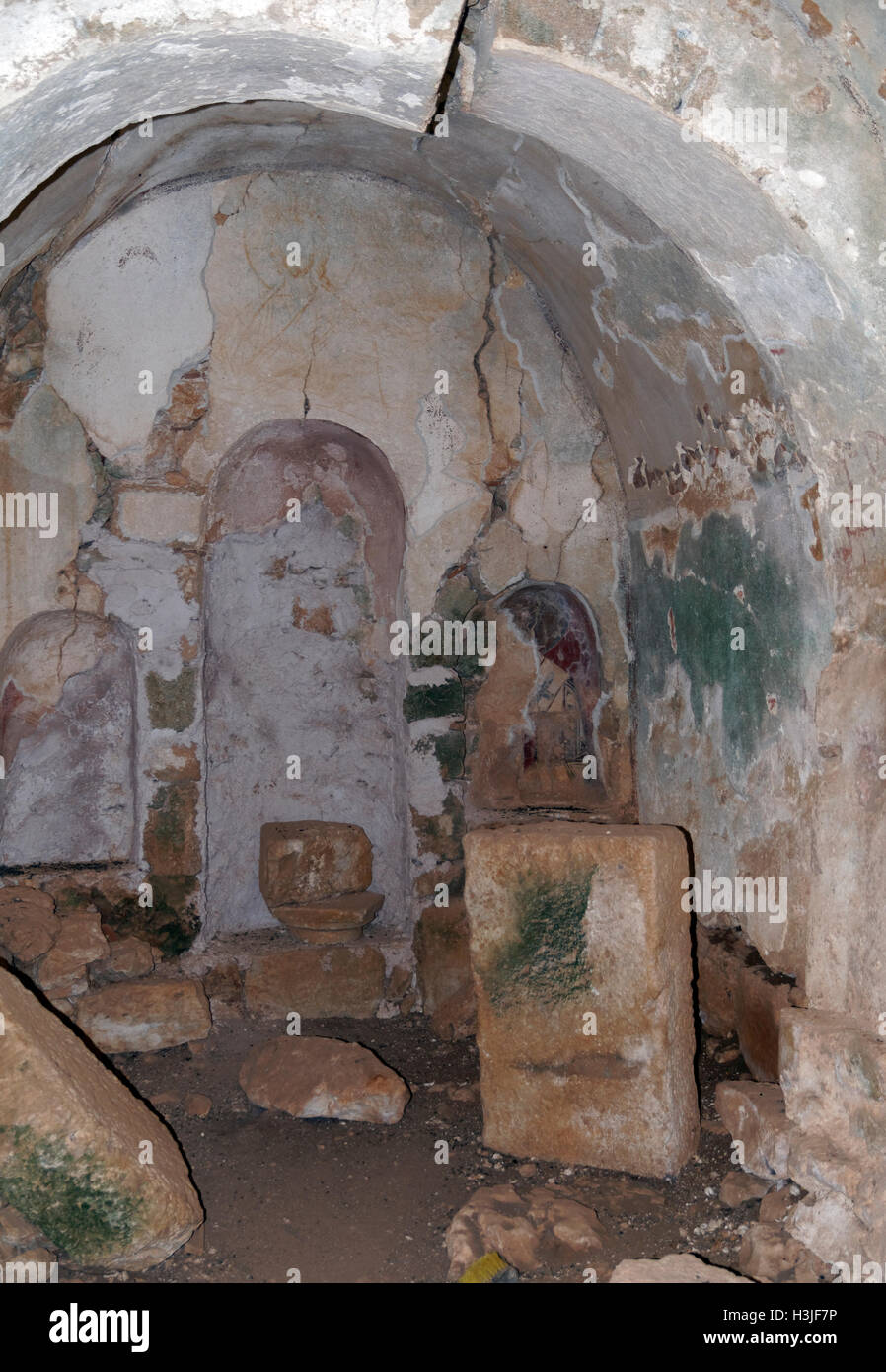 Interior of Stavas Christos church, Chalki Island near Rhodes ...