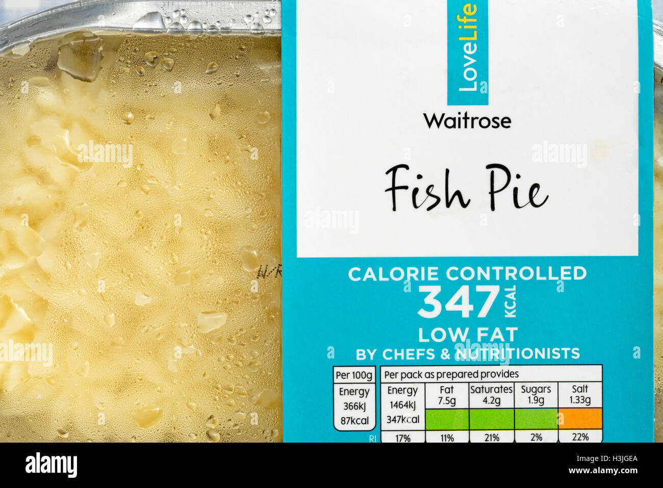 Waitrose Love Life calorie controlled fish pie Stock Photo - Alamy