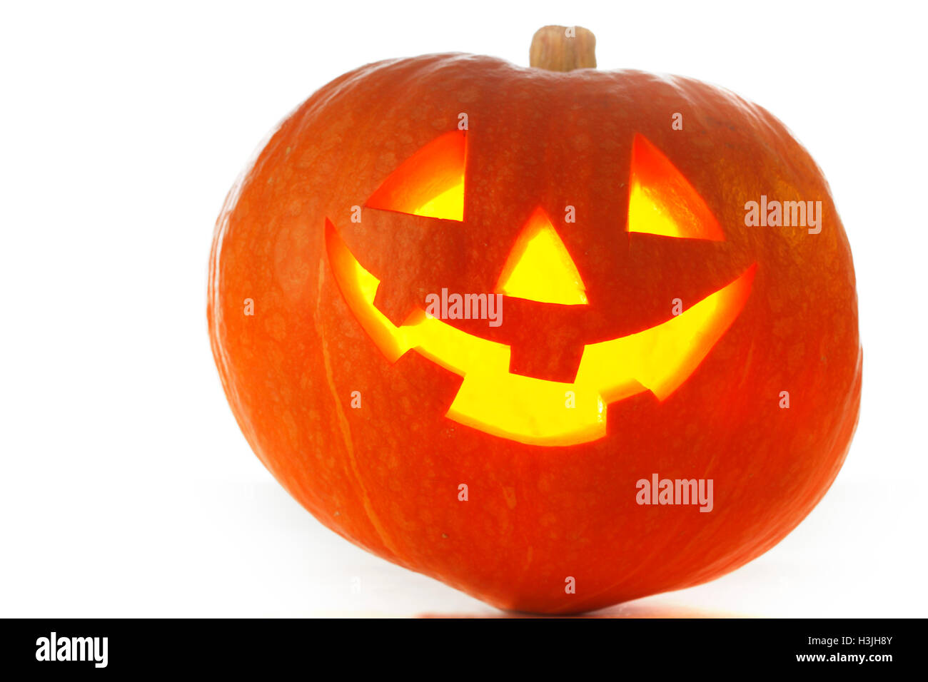 Funny Jack O Lantern halloween pumpkin with candle light inside ...