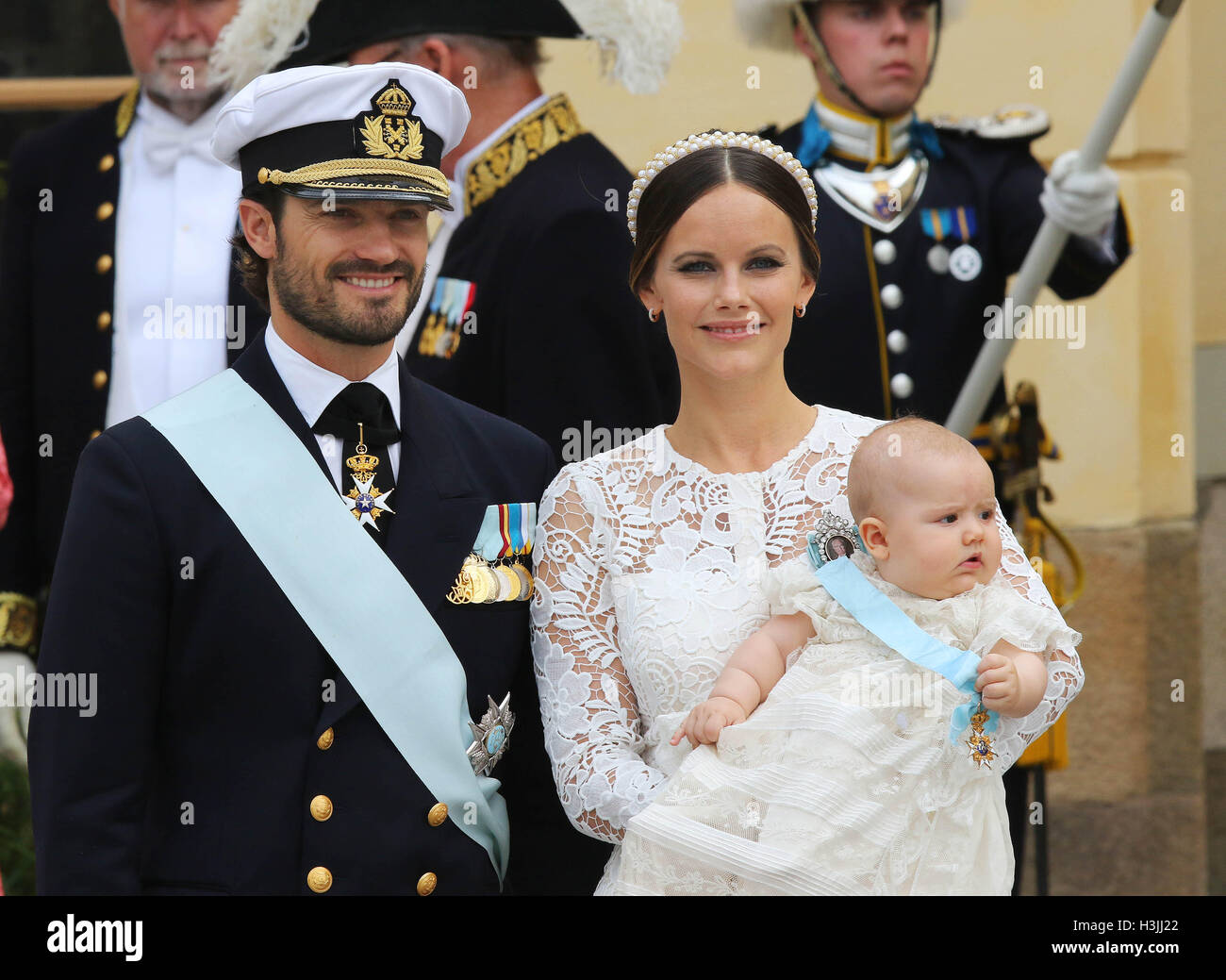 The christening of Prince Alexander of Sweden at Drottningholm Palace ...