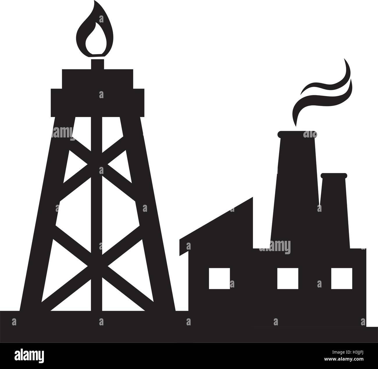 oil rig tower and factory Stock Vector Image & Art - Alamy