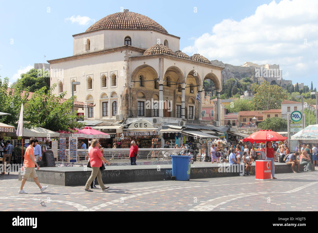Tzistarakis Mosque in Monastiraki Square, central Athens, Greece Stock ...