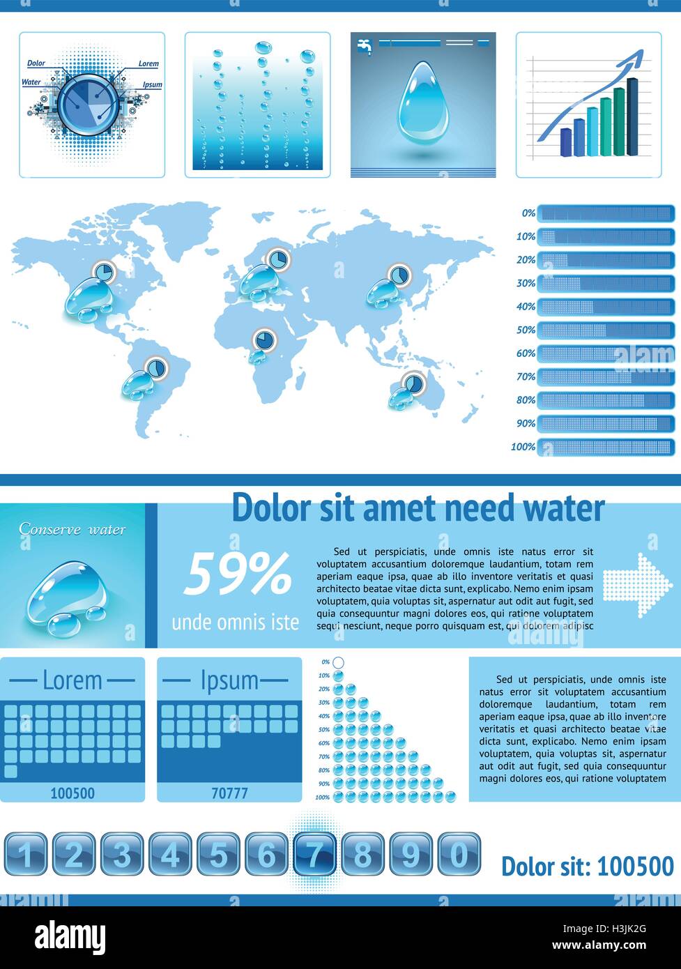 Save Water infographics. Information Graphics Stock Vector Image & Art ...