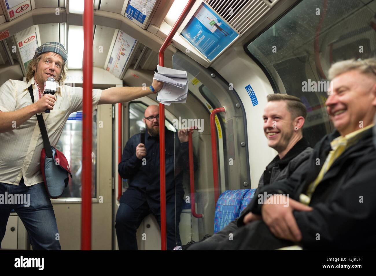 EDITORIAL USE ONLY Comedians Tony Law (left) and Scott Gibson (centre ...