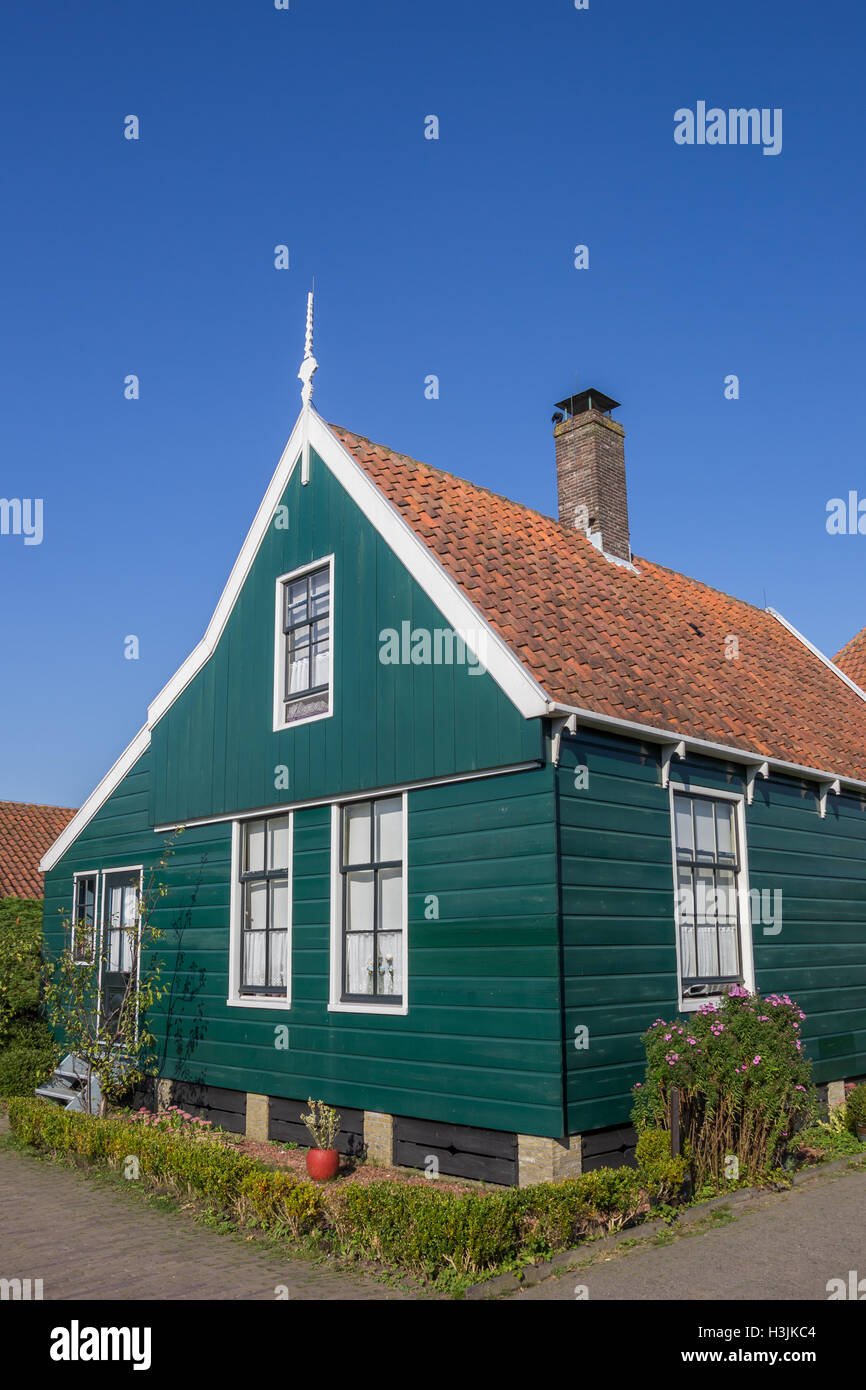 Traditional dutch wooden house in Zaanse Schans, The Netherlands Stock ...