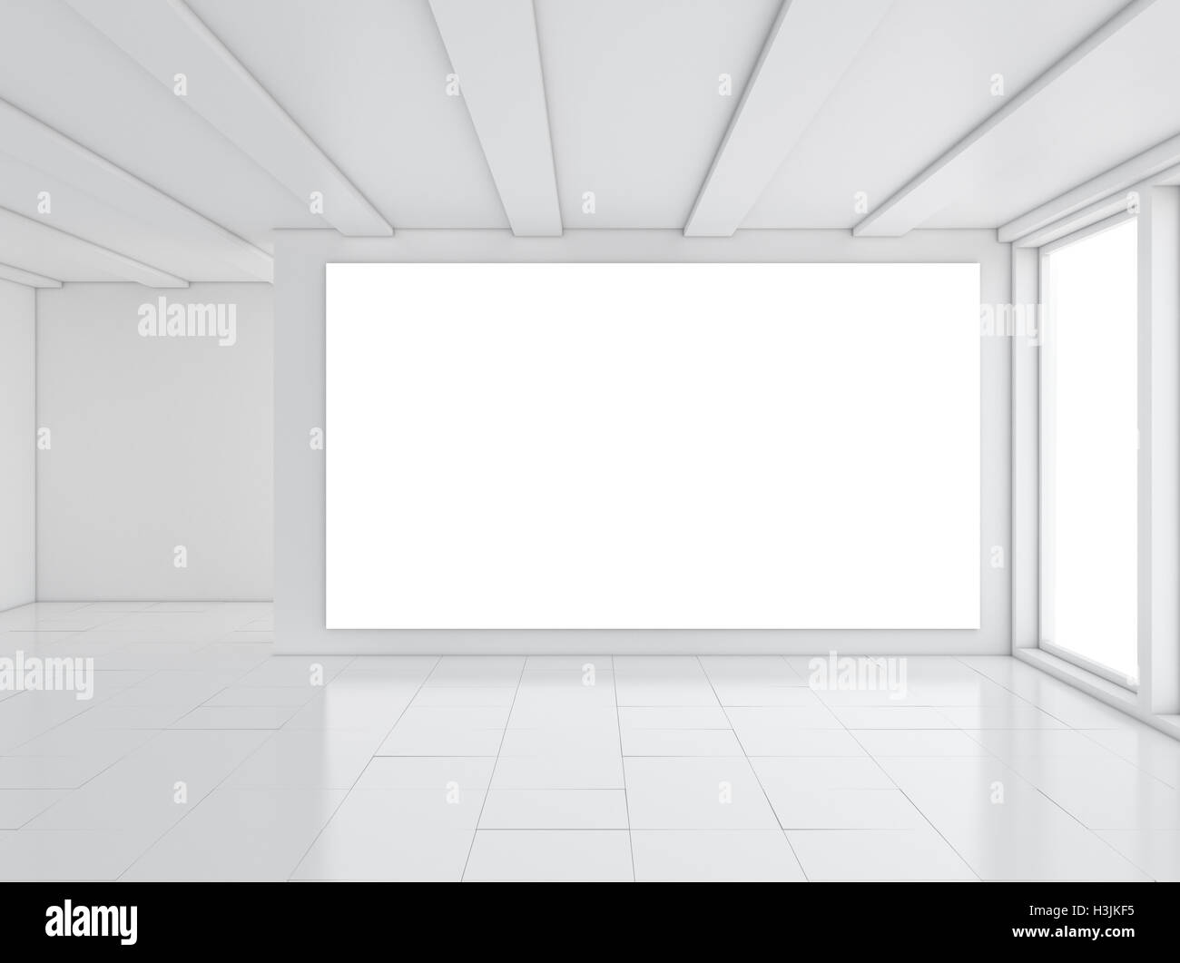 White clean room. 3D illustration Stock Photo - Alamy