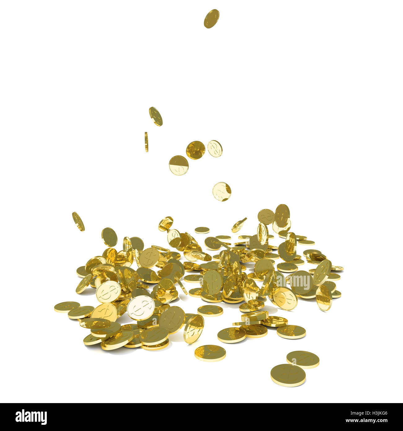 Coins falling pile on Cut Out Stock Images & Pictures - Alamy