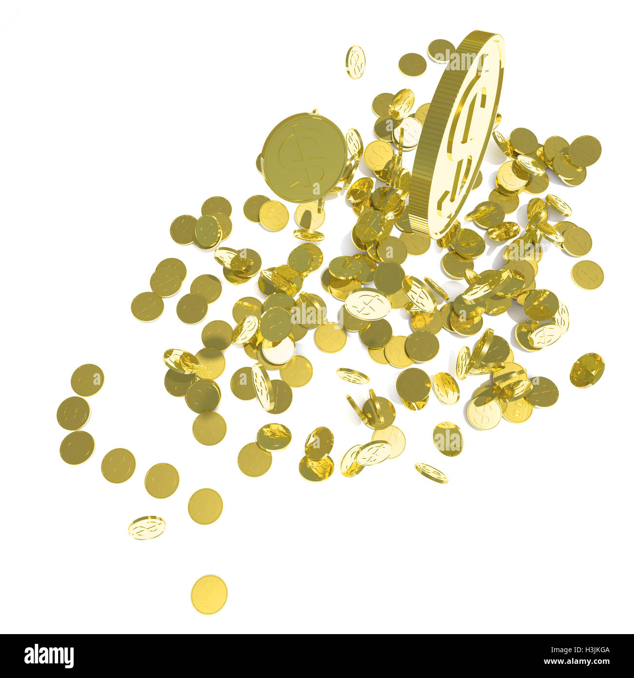 Coins falling pile on Cut Out Stock Images & Pictures - Alamy