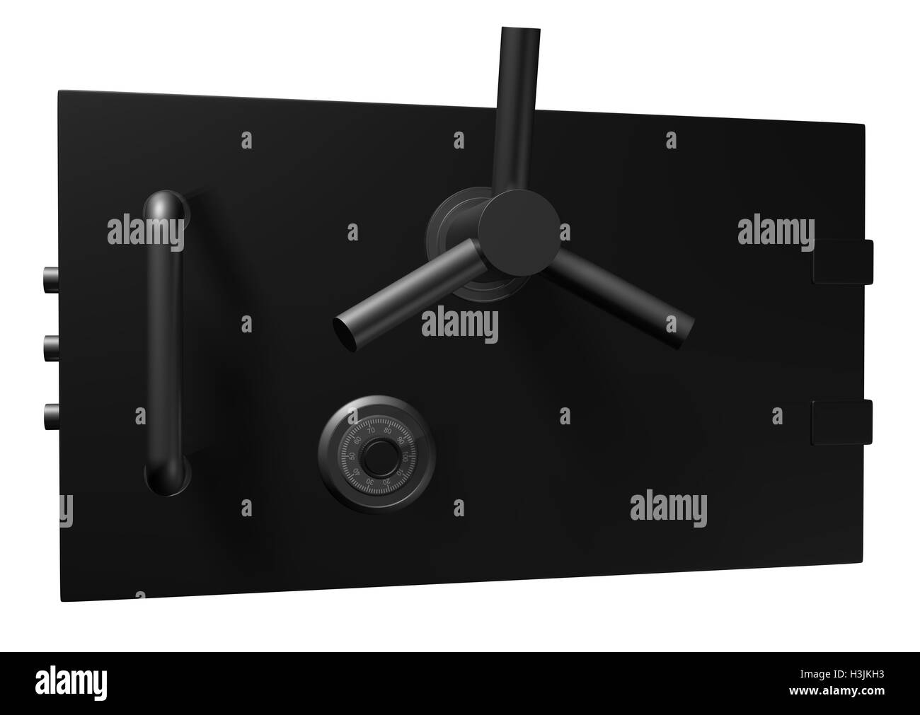 Black safe door. 3D Illustration Stock Photo - Alamy