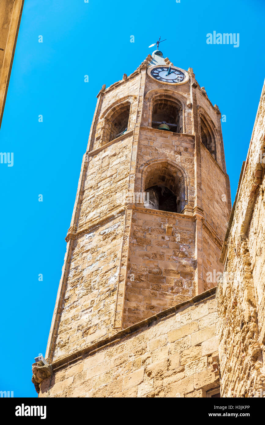 Facade of San Francesco church in the old town of Alghero, Sardinia ...