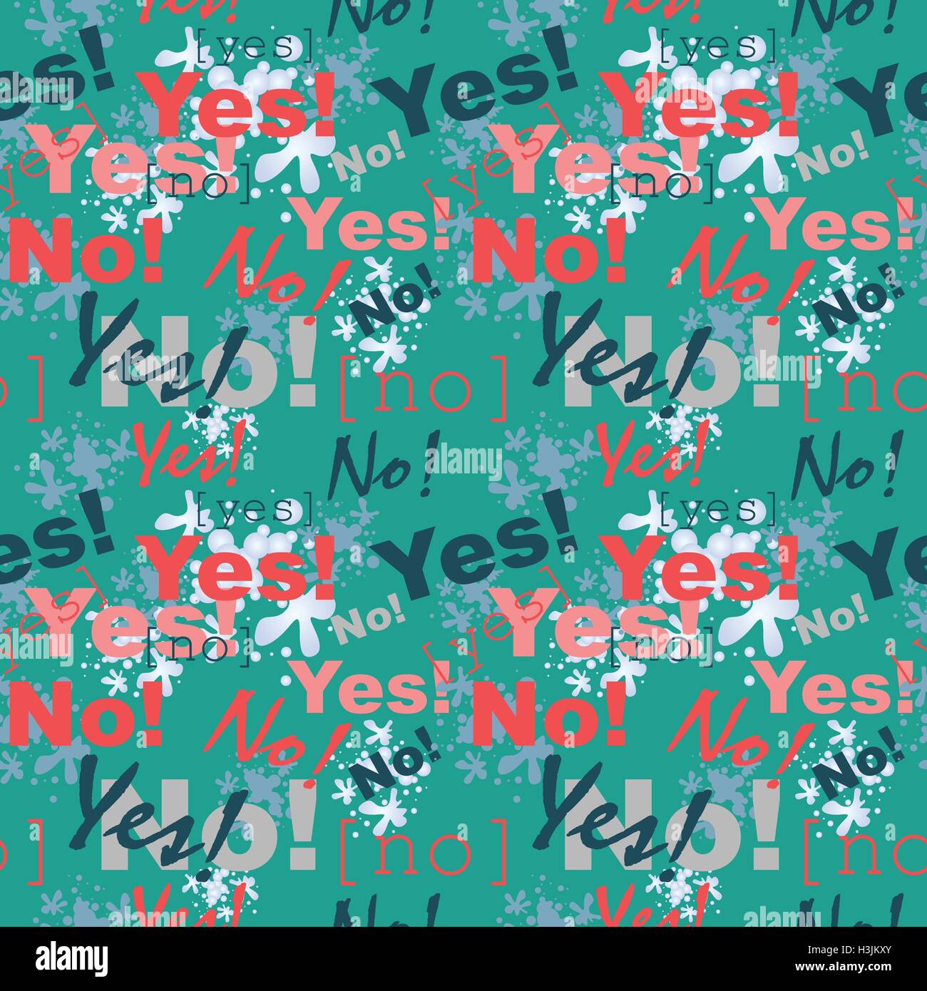 Seamless pattern background with the words yes and no Stock Vector ...