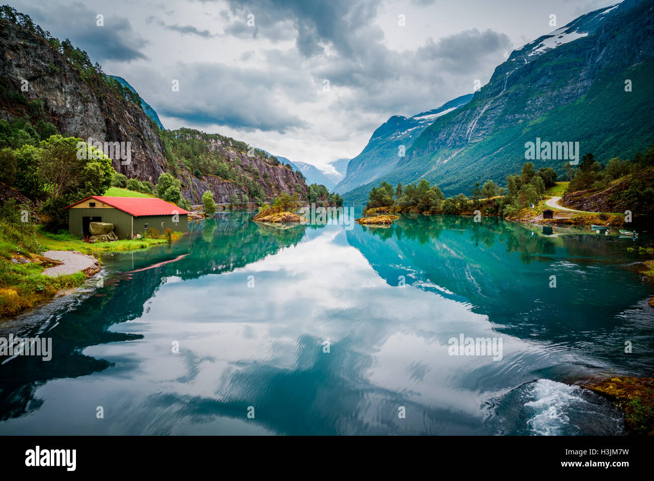 Beautiful Nature Norway natural landscape. lovatnet lake Stock Photo ...