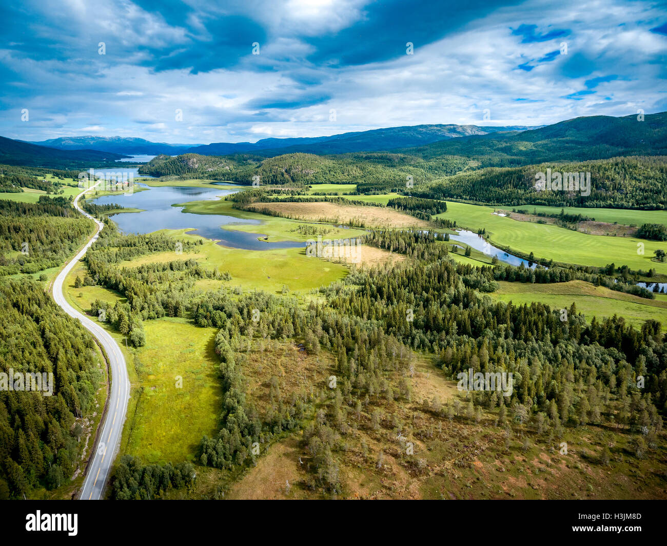 Beautiful Nature Norway natural landscape aerial photography Stock ...