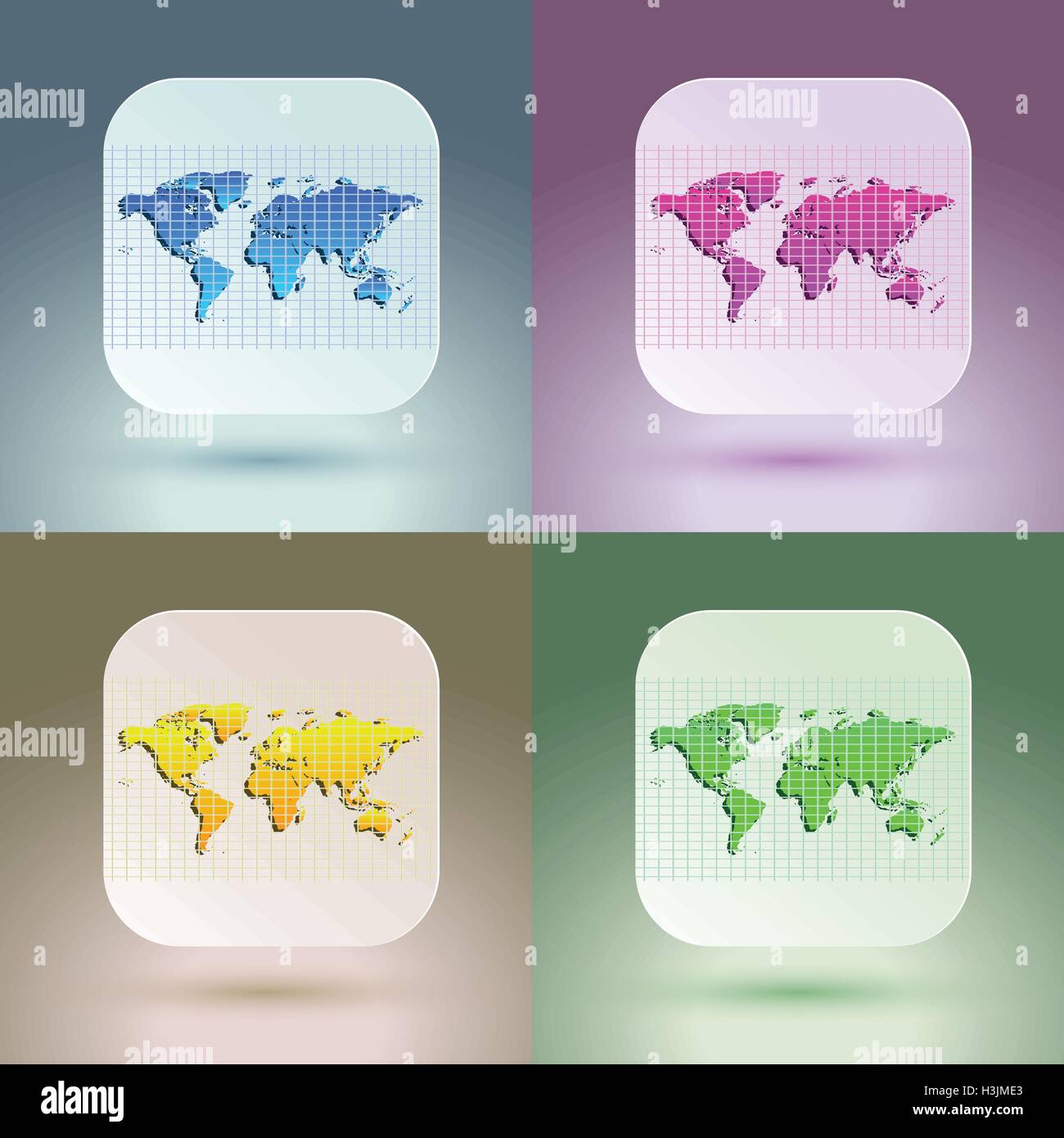 Flat map icon for application on soft background Stock Vector Image ...